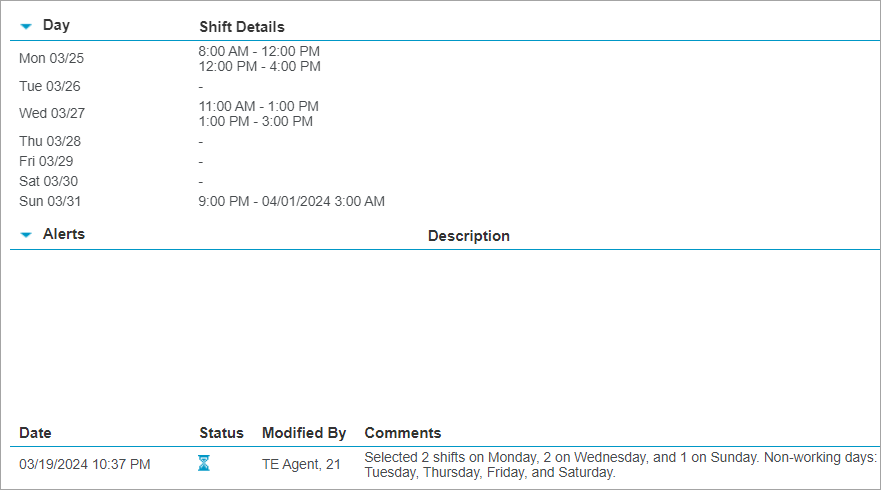 Submit a single shift bid request for a Multiple Shifts per Day auction